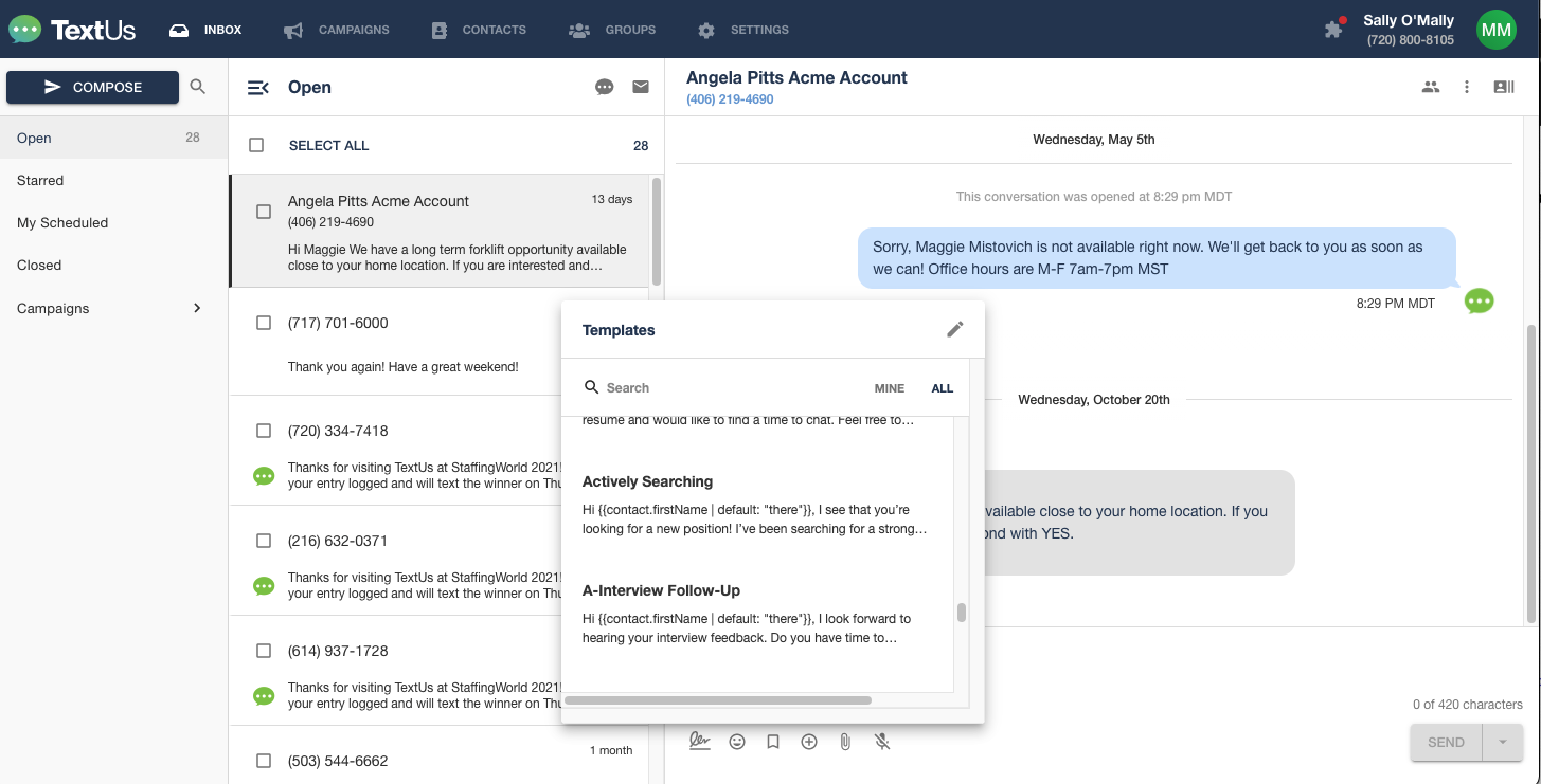 TextUs - Scout Talent