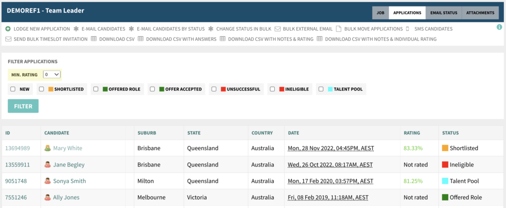 Shortlisting applications in :Essentials - Scout Talent